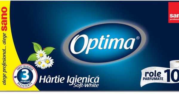 SANO PAPER TOILET OPTIMA 3 straturi, 10 role/pachet